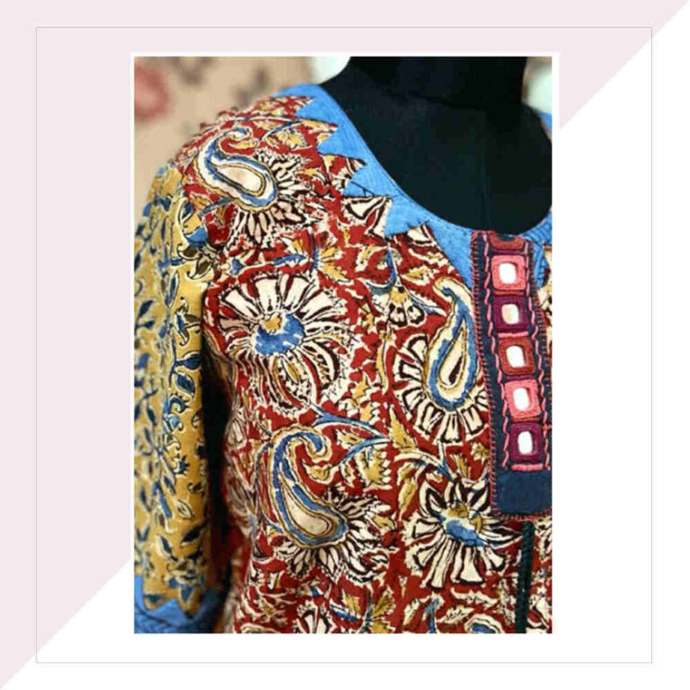 Stylish Red Kalamkari Crop Top|Blouse – Shop The Ethnic Tree’s ...